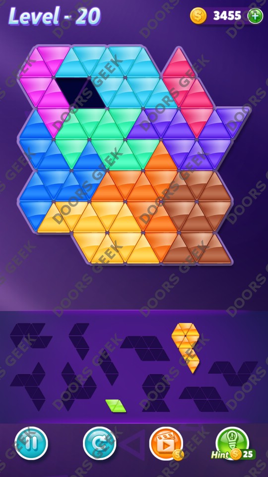 Block! Triangle Puzzle Challenger Level 20 Solution ~ Doors Geek