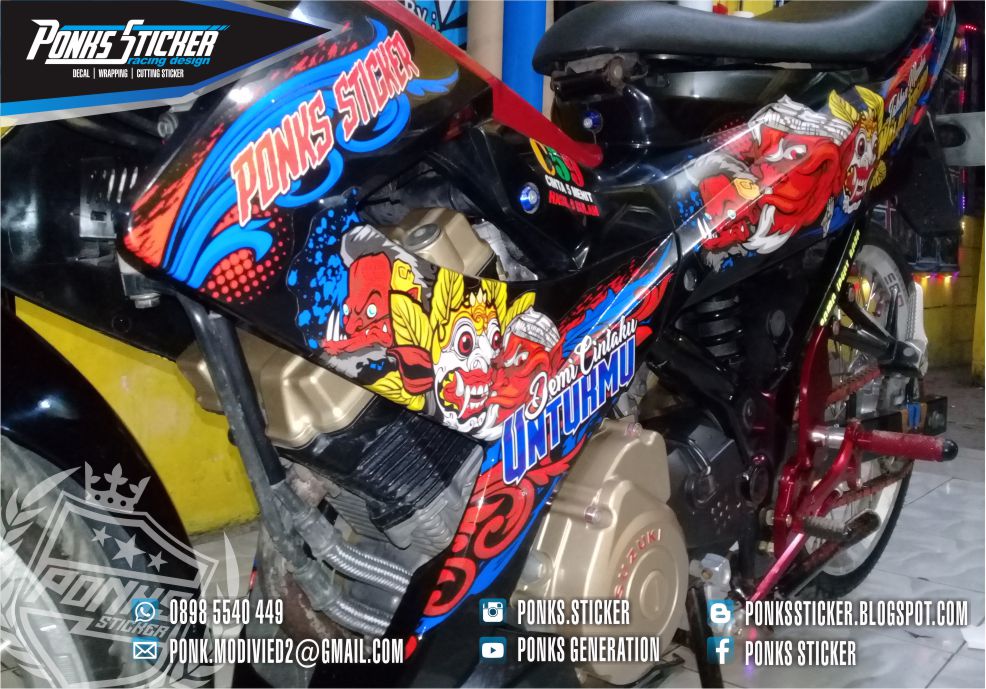 Sticker Striping Custom Suzuki SATRIA F - 150 ~ Ponks Sticker