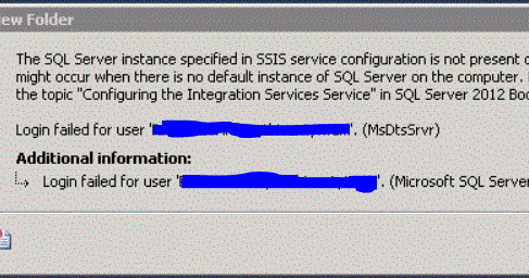 SQL Server: Login failed for user xxxxxxxxx. (MsDtsSrvr)
