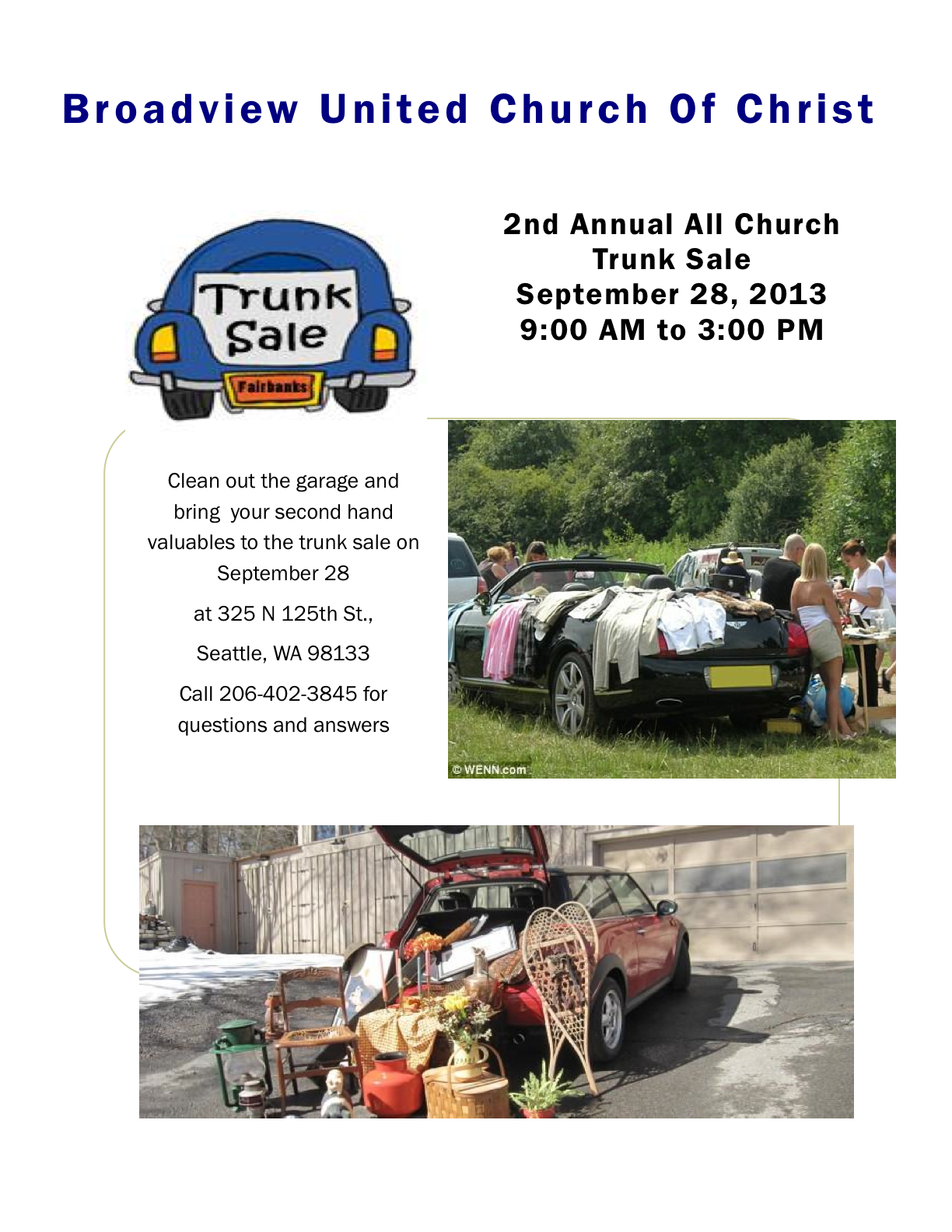 Shoreline Area News: Trunk sale in north Seattle Saturday