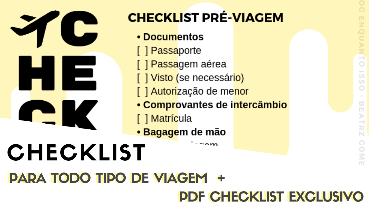 CHECKLIST PARA VIAGEM: PARA TODO TIPO DE VIAGEM + PDF CHECKLIST ...