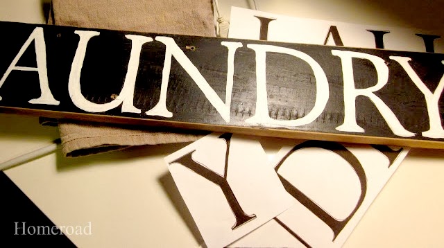 "Laundry" and "Create" door signs