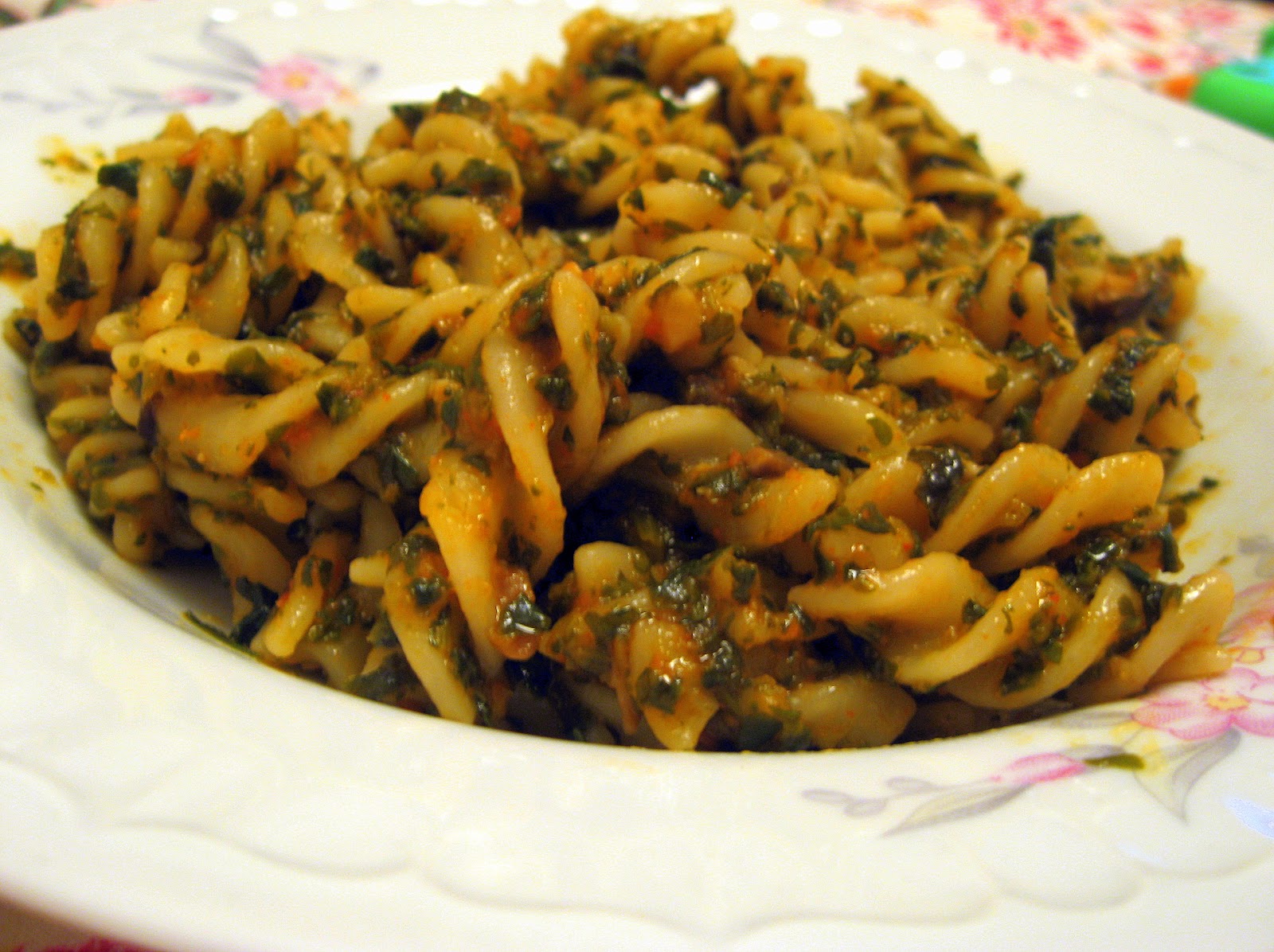 Spinach Fusilli pasta