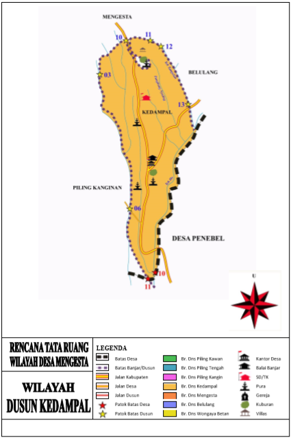 Peta Banjar Dinas Di Desa Mengesta, Kecamatan Penebel, Kabupaten ...