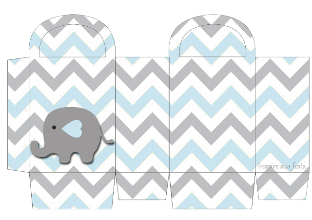 Baby Elephant in Grey and Light Blue Chevron: Free Printable Boxes and ...