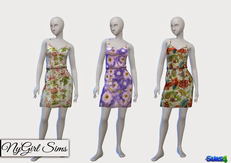 NyGirl Sims 4: Gathered Spring Dress with Pockets