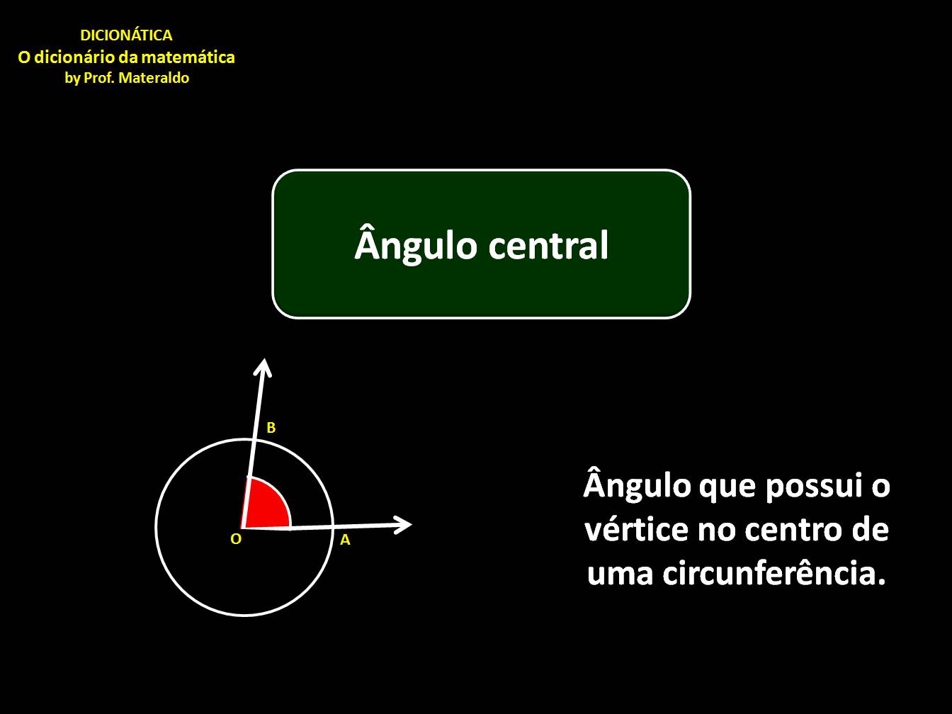 DICIONÁTICA - O dicionário da matemática: Ângulo central