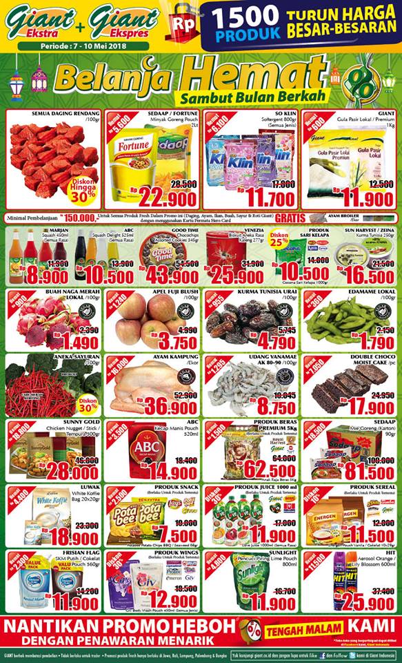 Promo Giant Ekstra dan Giant Ekspres 07-10 Mei 2018 - Harga Diskon Online
