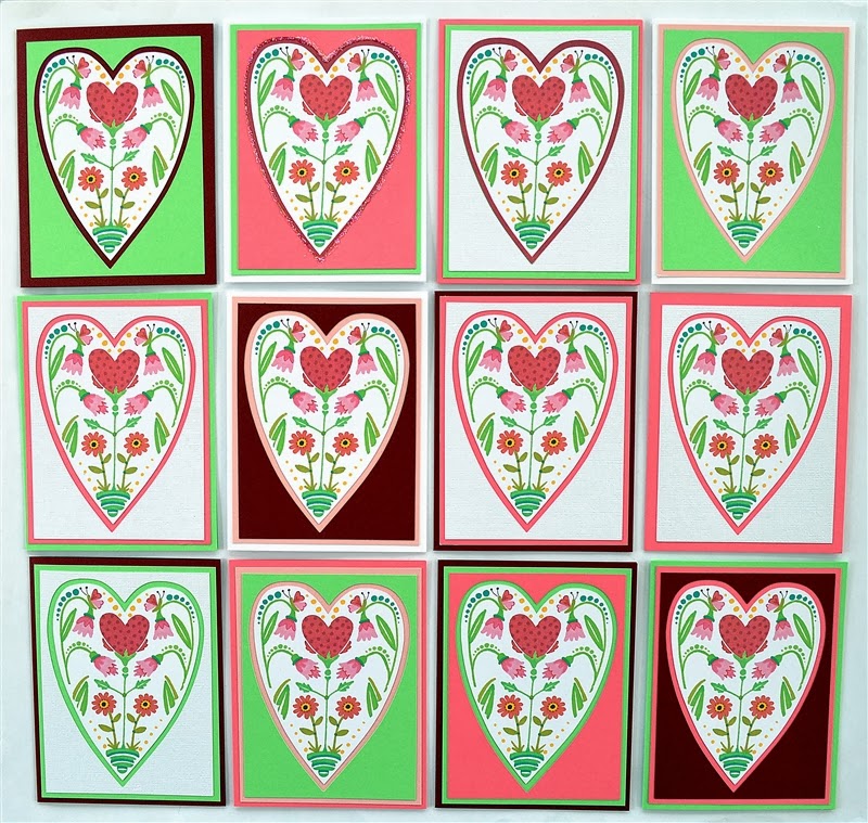 Capadia Designs: Heart Card with a Dozen Variations