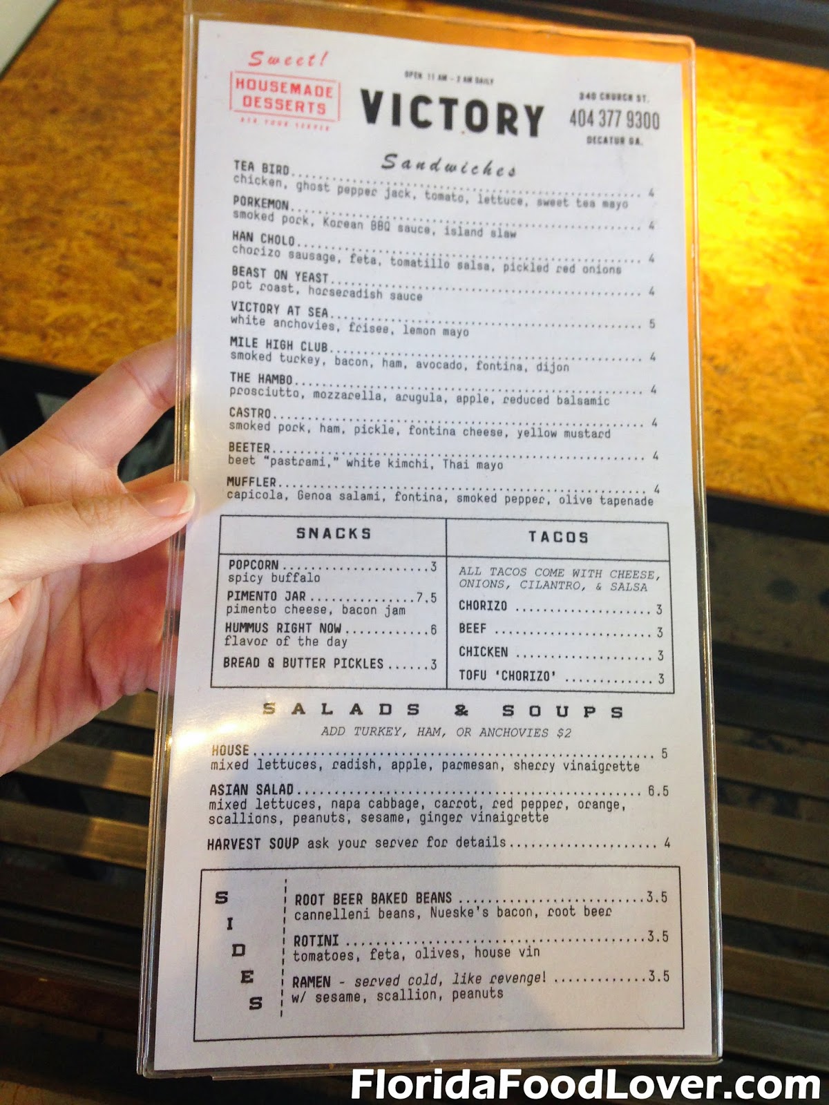 Florida Food Lover: Victory Sandwich Bar - Decatur, GA