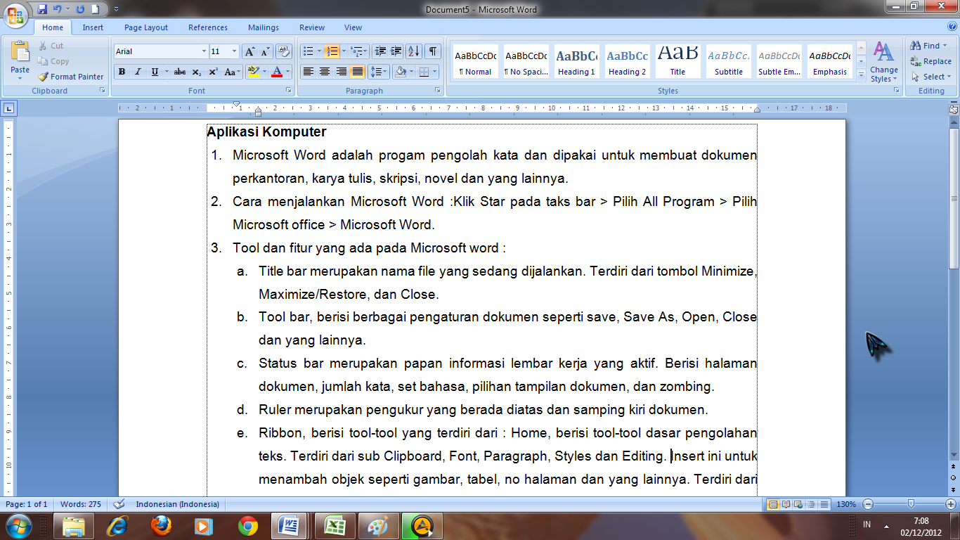A Short Note: Cara Menggunakan Numbering pada Microsoft Word