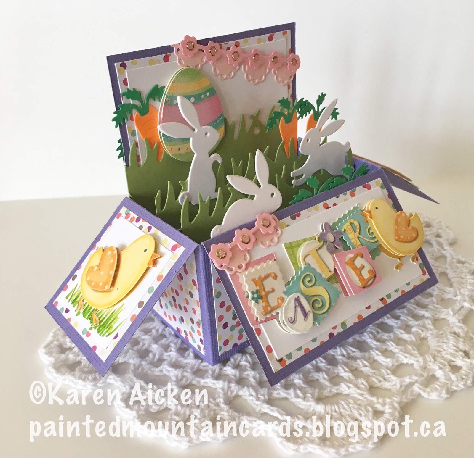 Painted Mountain Cards: Easter Box Card