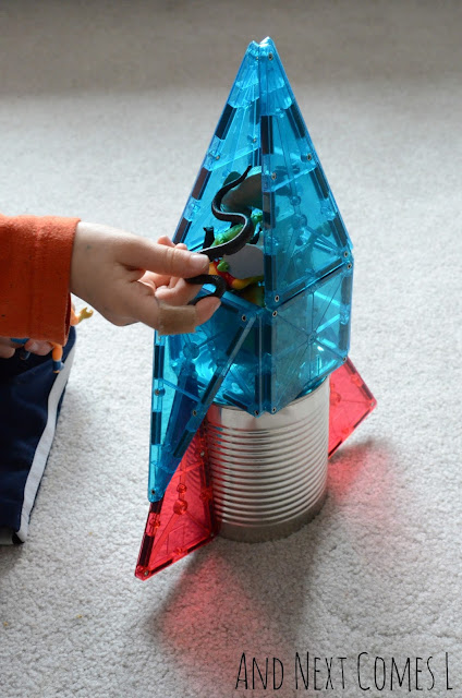 Magna Tiles Rocket Ship Building Activity with Tin Cans | And Next ...