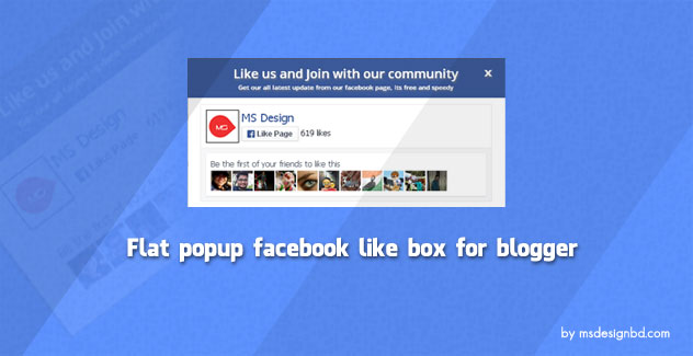 Flat Popup Facebook Like Box Widget for Blogger