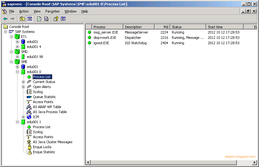 sidadm: SAP Management Console