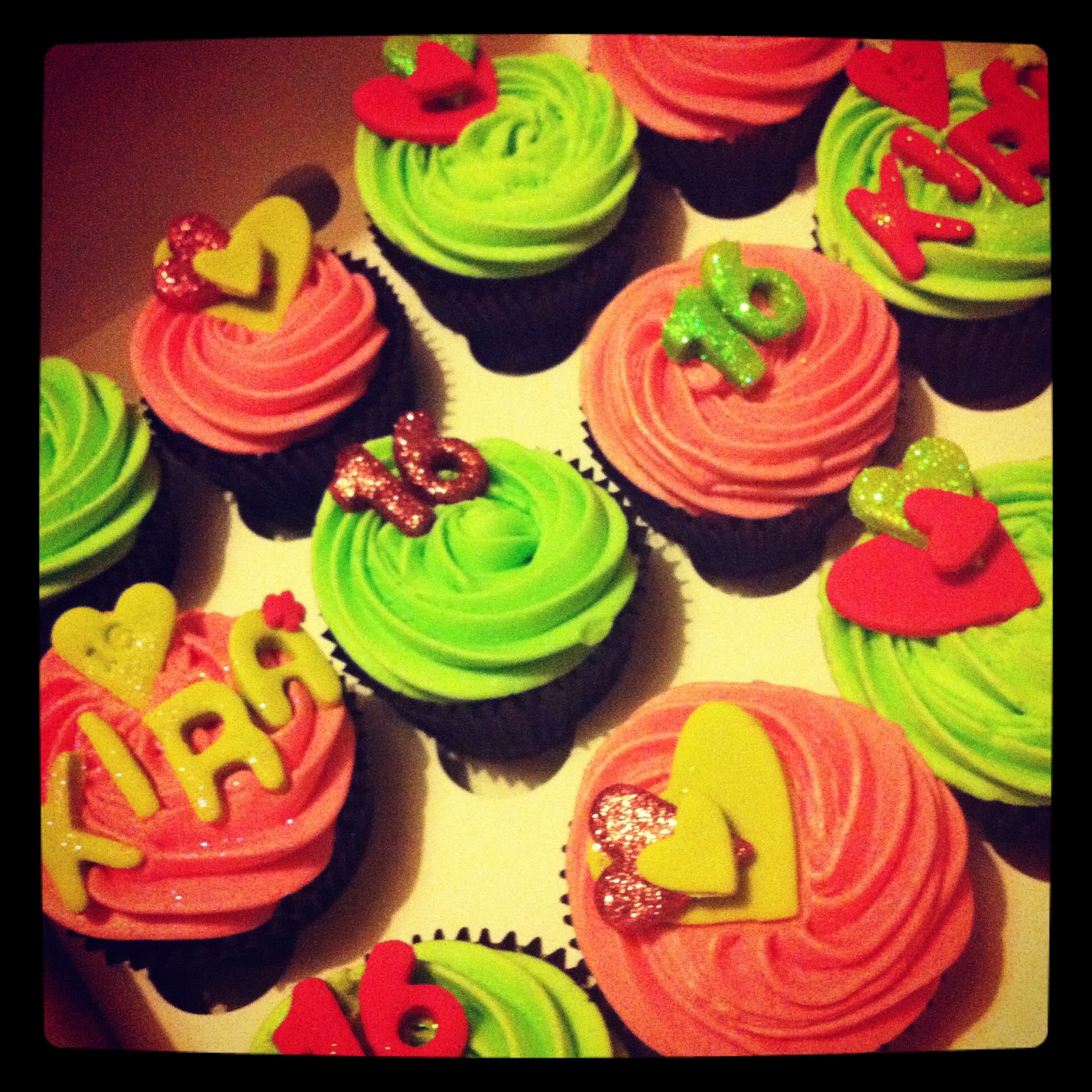 My Life in Cakes: Funky 16th Birthday Cupcakes