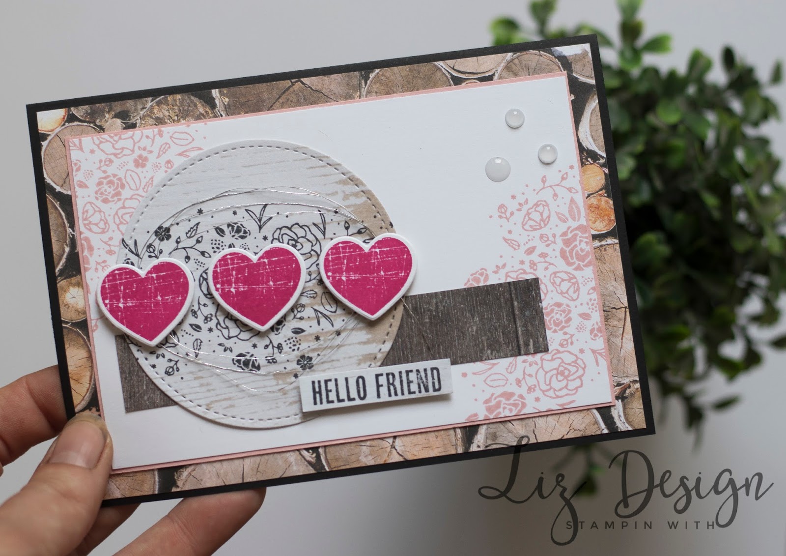 Stampin with Liz Design: Stampin with LIz Design: Wood Words Card!