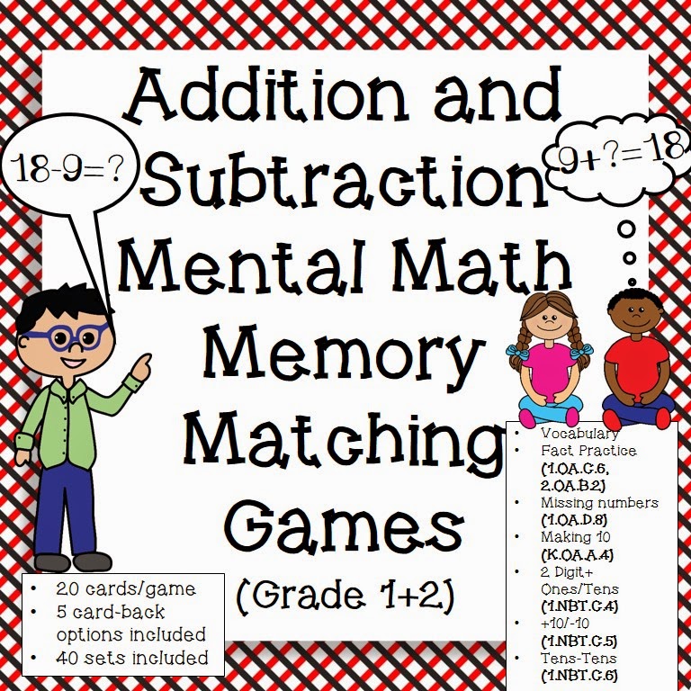 Adam Thompson's Classroom : Addition and Subtraction Mental Math Memory ...