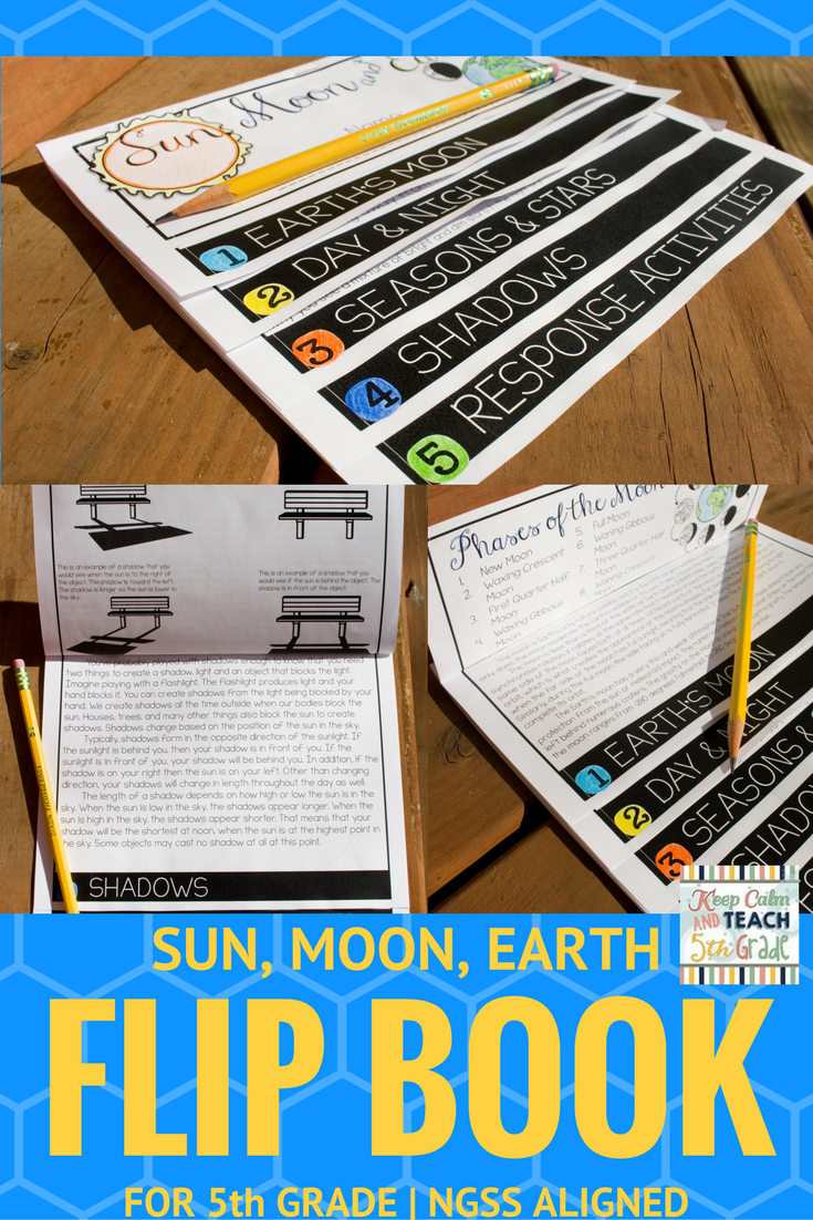 Keep Calm and Teach 5th Grade: Sun, Moon, Earth NGSS Aligned Flip Book ...
