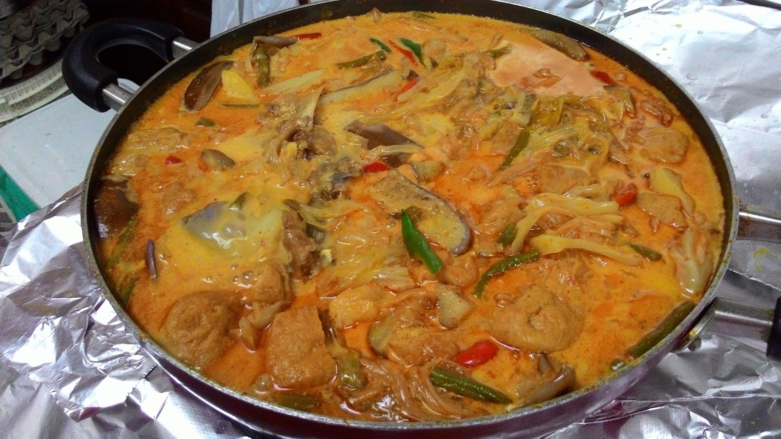 My Cooking Recipe : 杂菜咸鱼头咖喱Mixed Vegetable & Salted Fish Head Curry