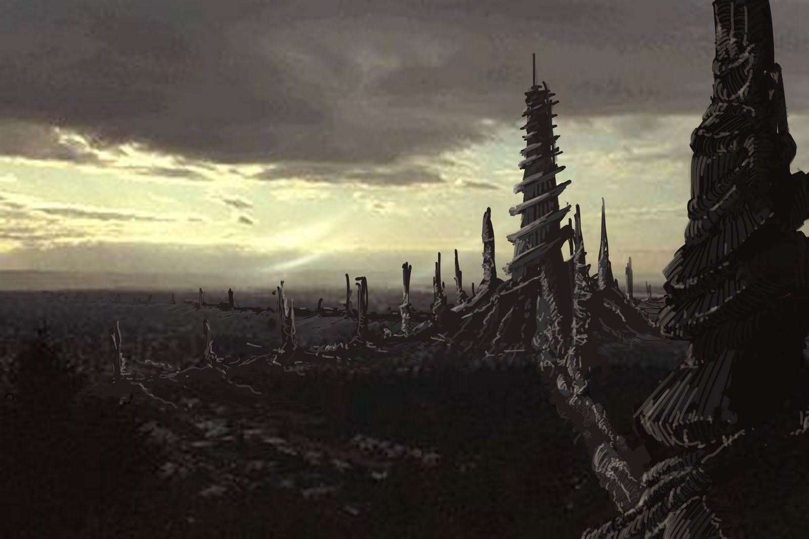 Som Downs: CONCEPT ART - Alien City Hive