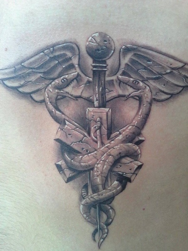 Incredible Caduceus Tattoo Designs For You All 2016 | Fashion Newby's