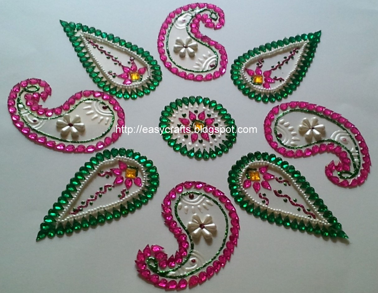 Easy Crafts - Explore your creativity: Kundan rearrangeable rangolis