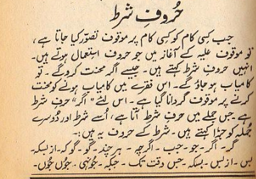 Urdu grammar online: haroof e shart