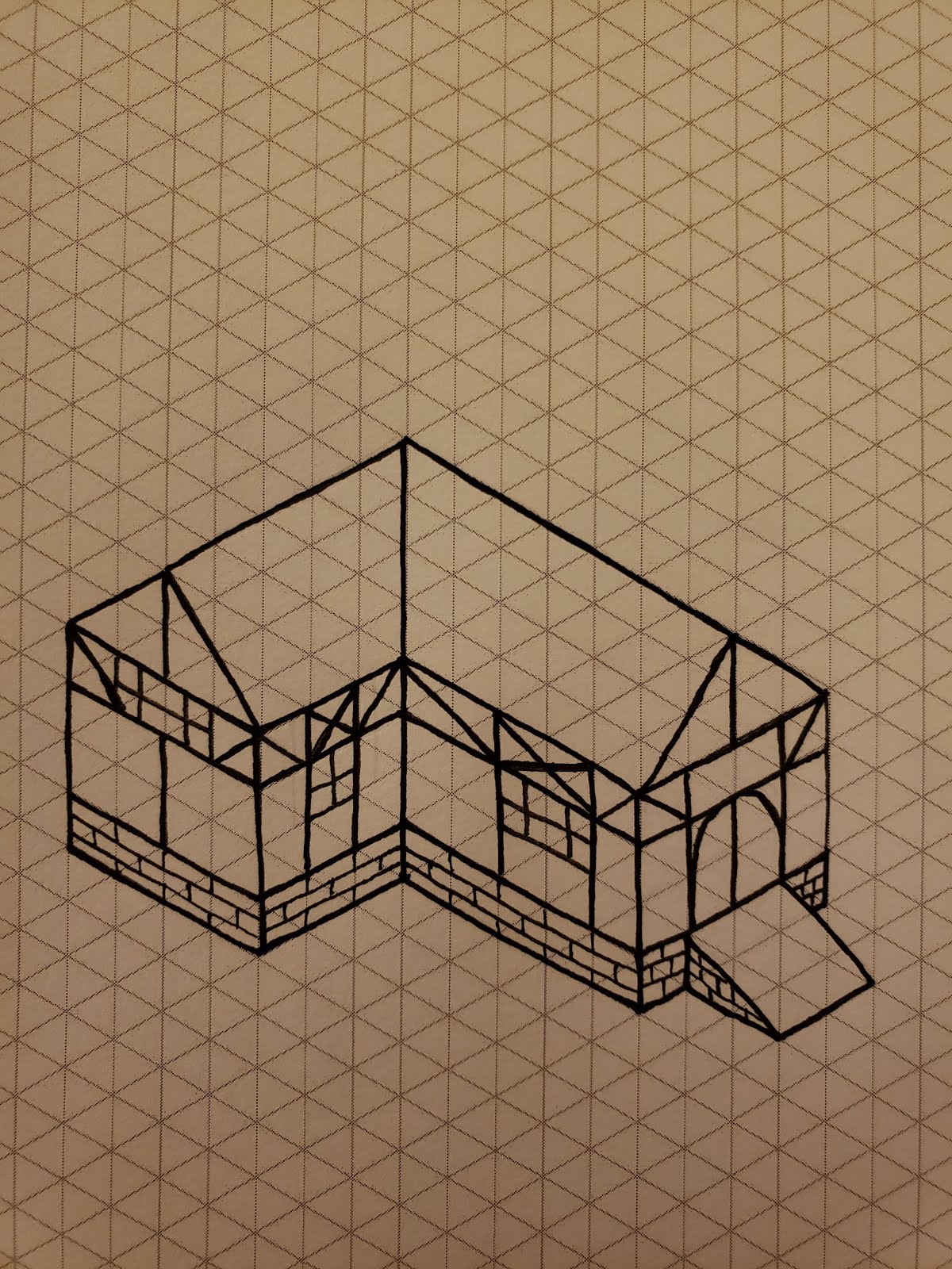 Simple Isometric House Drawing