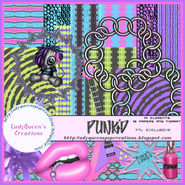 LadyQueen's Creations: Punk'd Scrapkit