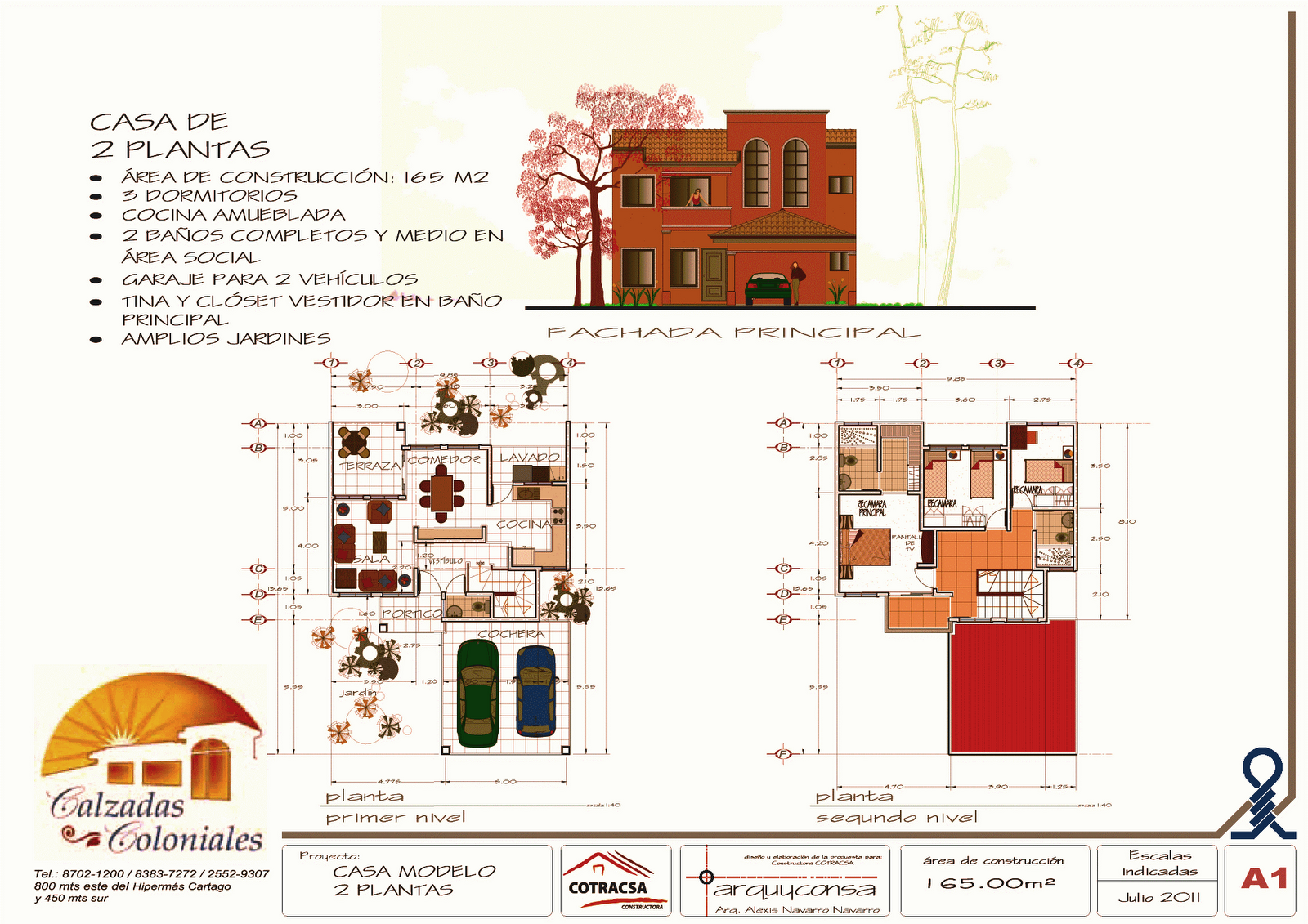 PROYECTOS: Casa modelo de 2 plantas para COTRACSA, Condominio Las ...