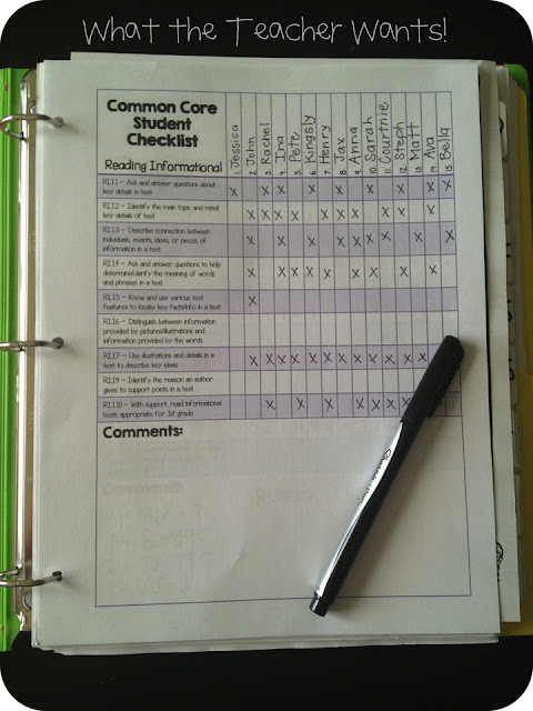 What the Teacher Wants!: Common Core Data Checklists! {Math and ELA}