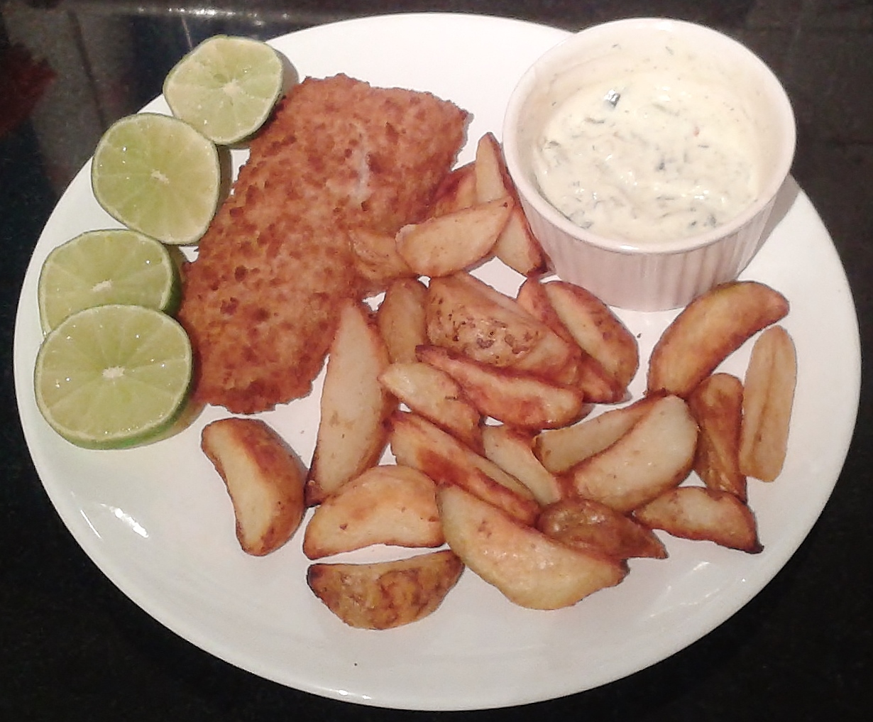 The Flaming Potato: Battered Fish with Wedge Potatoes and Delicious ...