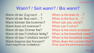 Wann? / Seit wann? / Bis wann?
