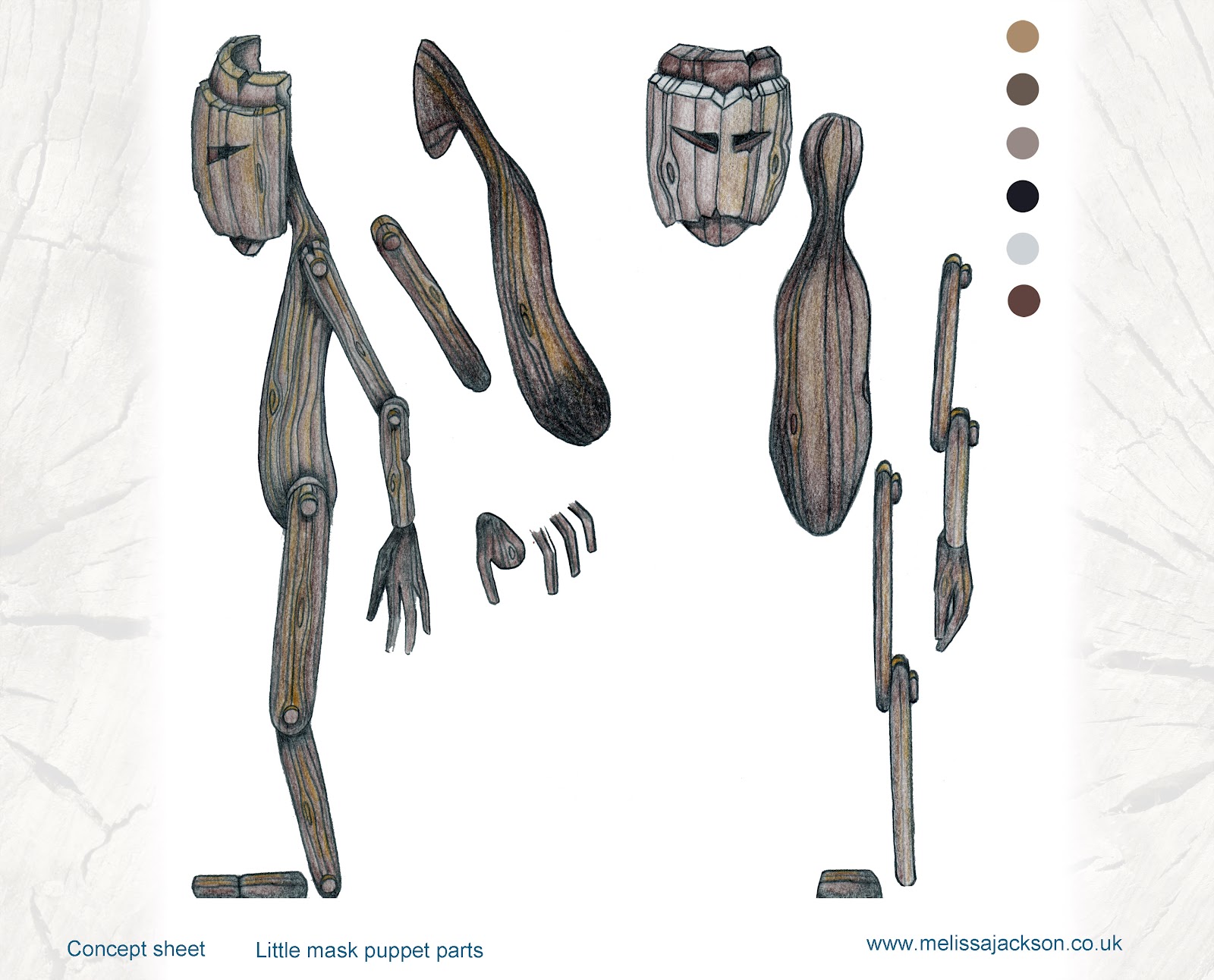 Animation & Illustration...: concept sheet - puppet little mask character