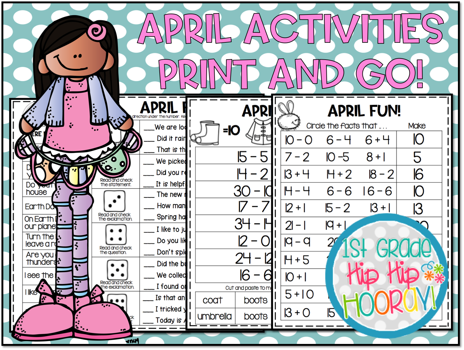 1st Grade Hip Hip Hooray!: April Activities...Print and Go