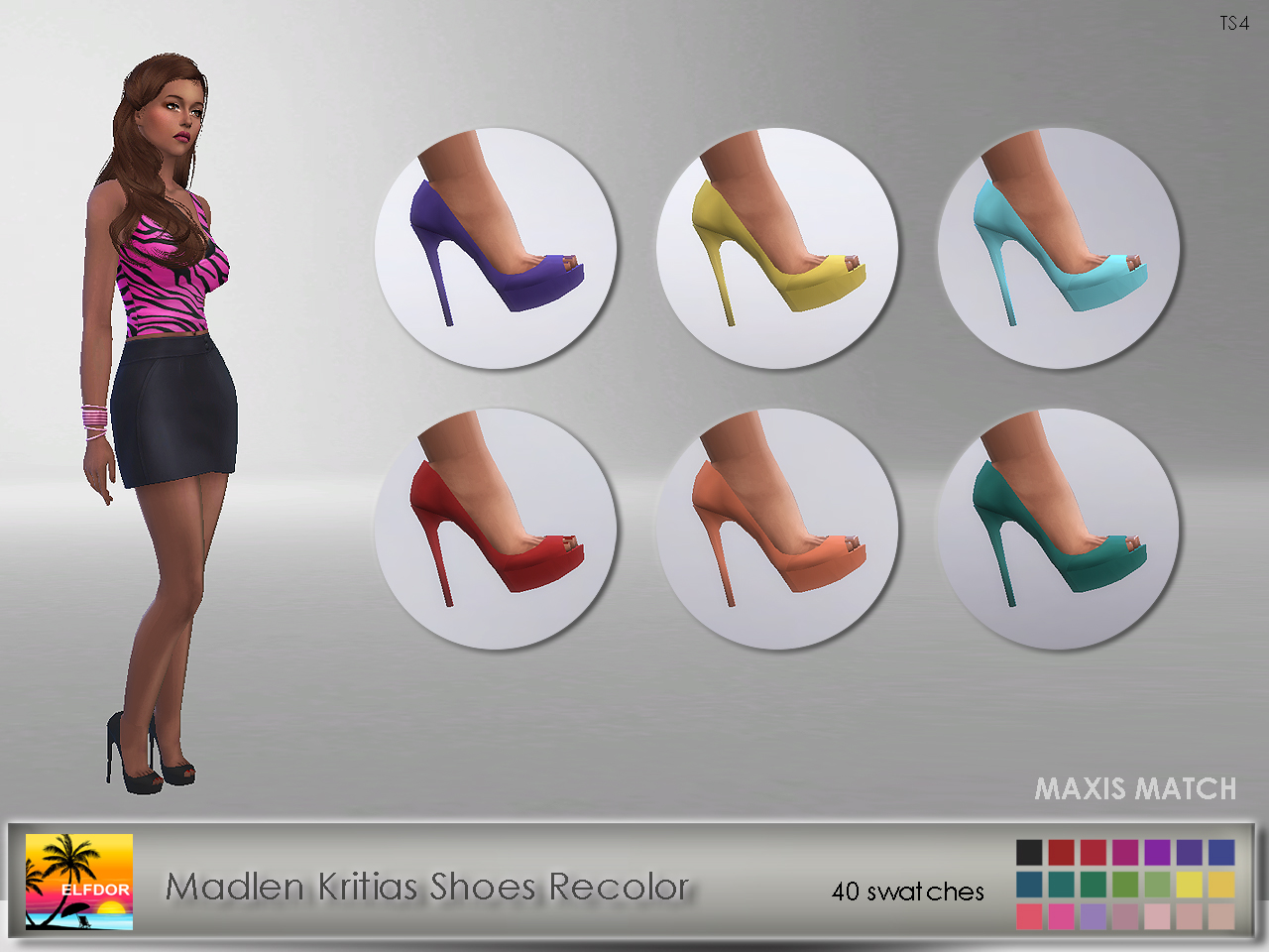 Madlen Kritias Shoes Recolor - Maxis Match