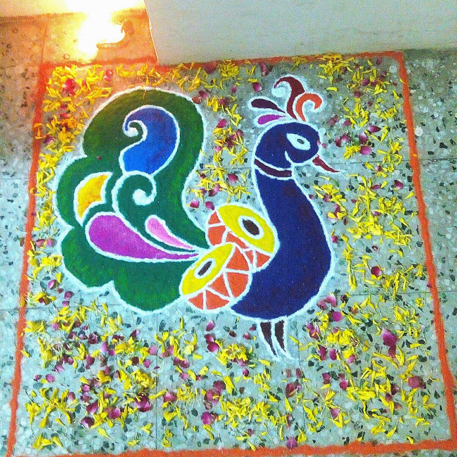 Peacock Rangoli Designs