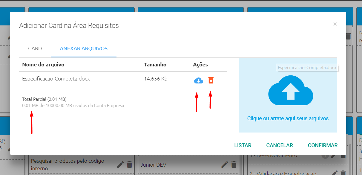 ProjectCanvas.Online: Anexar Documentos