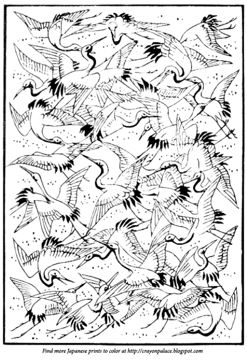 Crayon Palace: Japanese Crane Coloring Page