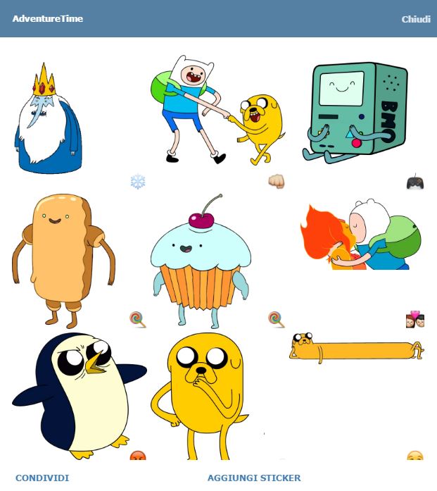 Telegram Stickers: Adventure time