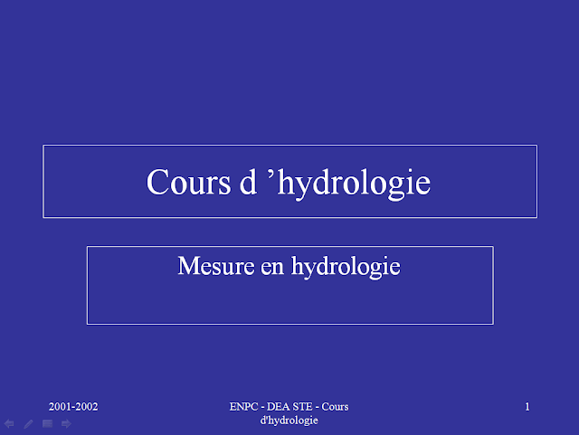 COURS D'HYDROLOGIE Mesure en hydrologie - FORMATION B.TP.H