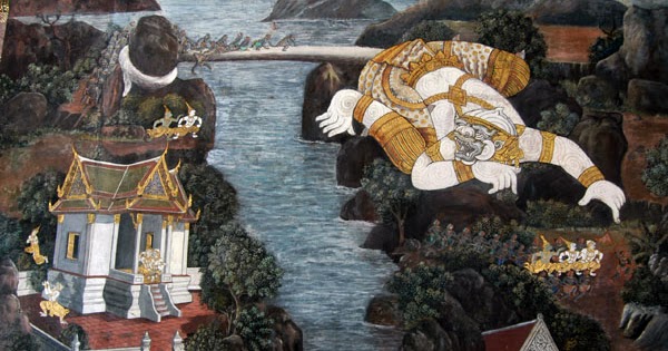 Indian Epics: Images and PDE Epics: Image: The Bridge of Hanuman's Tail