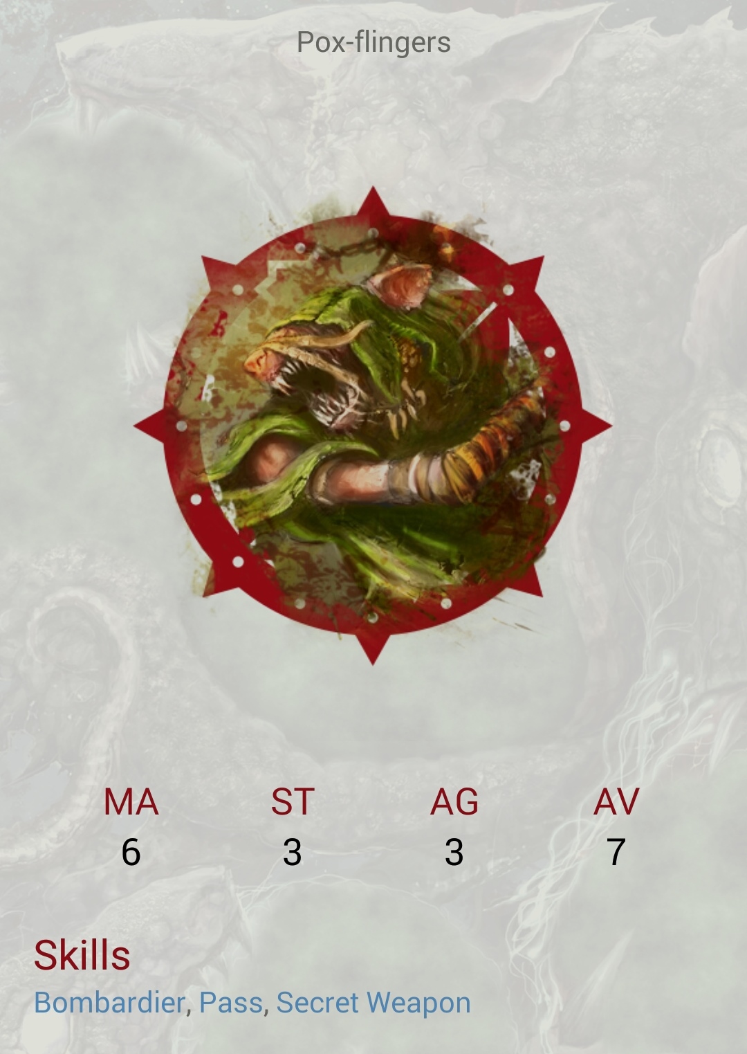 Cake for the Blood God: Blood Bowl Player Cards