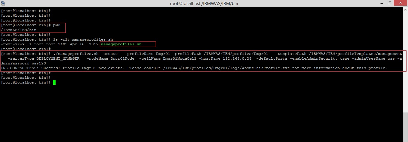 MiddlewareBox: Commands for Custom / Application server / Dmgr Profiles