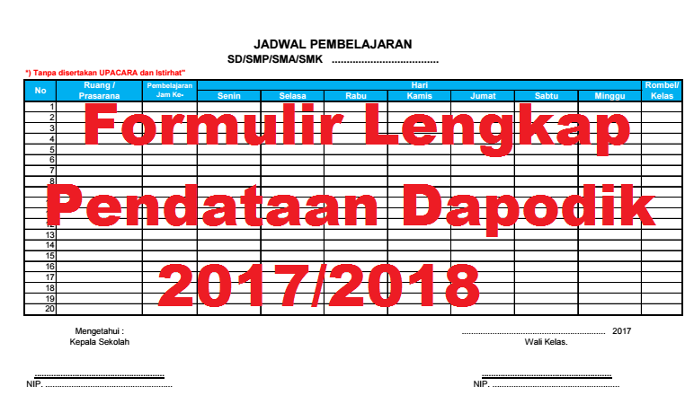 Formulir Lengkap Pendataan Dapodik - Website Nasty