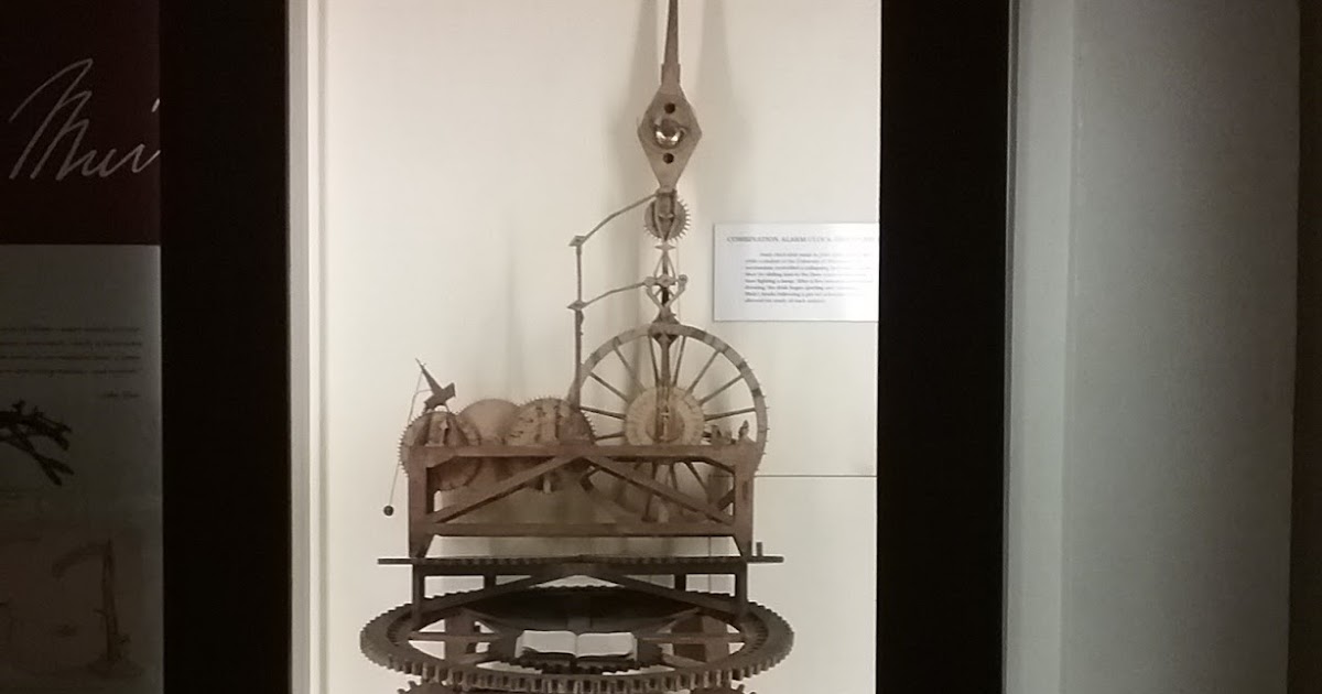 Chuck Ditzler: John Muir's wooden Clock-Desk in lobby of Wisconsin ...