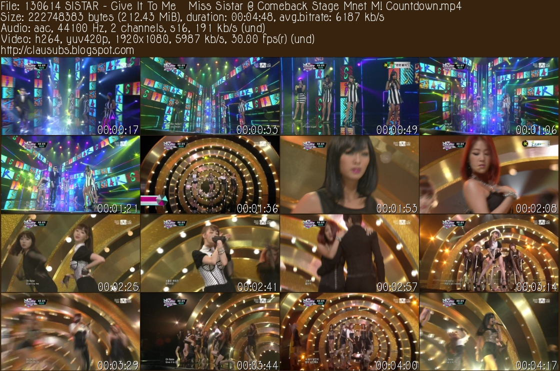 Asia Sarang: [Perf] Sistar - Miss Sistar + Give it to me @ M!Countdown (comeback stage) 2013.06.13