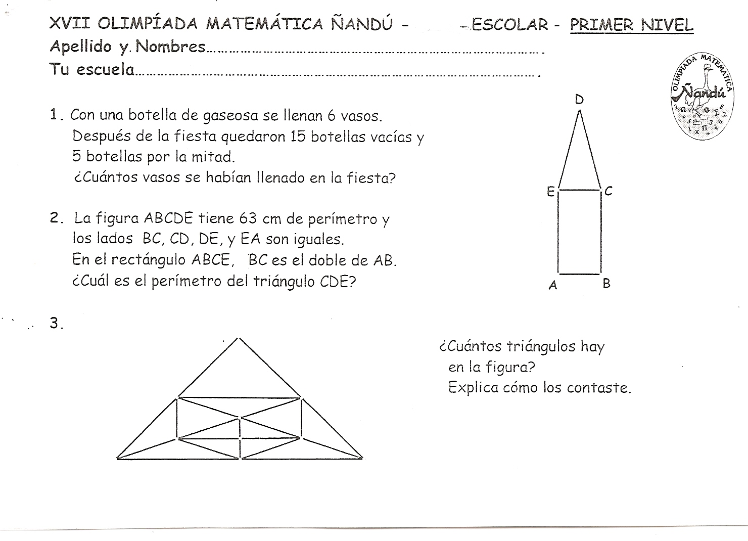 Olimpiadas Matemáticas Ñandu Colegio Santa Bárbara: Olimpiadas ...