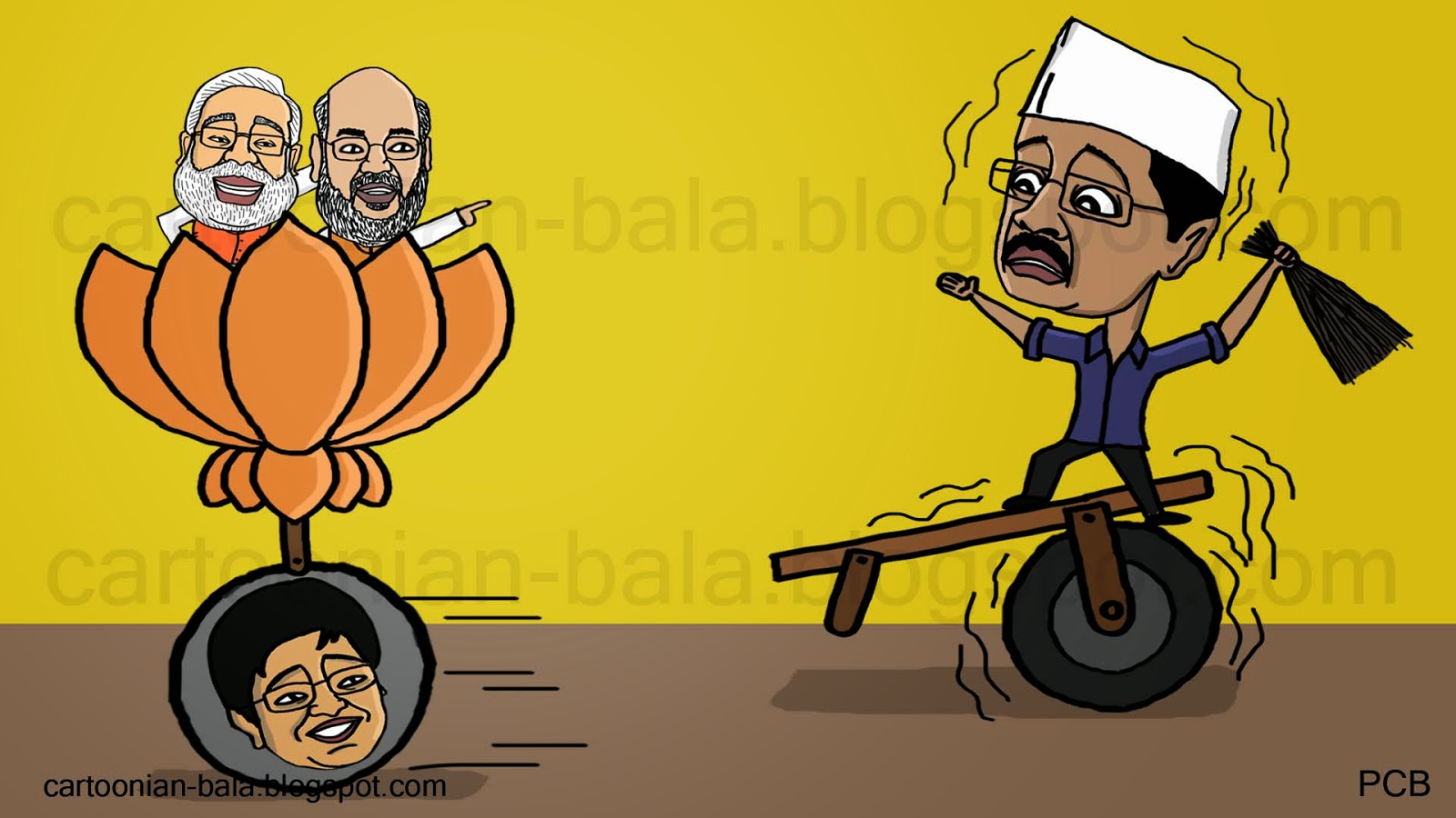 Chella Cartoons: Kejriwal Vs Bedi